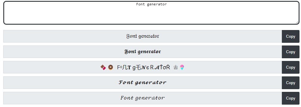 Font generator: Fancy Font