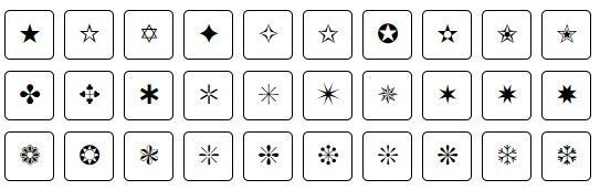 Star symbol: Fancy Font